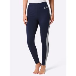 feel good Damen Leggings, Gr. 44, blau, 95% Baumwolle, 5% Elasthan, unifarben, Hosen