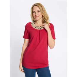 Classic Basics Damen T-Shirt "Kurzarm-Shirt"erdbeere, Gr. 40, animal-print, gemustert, mehrfarbig, 100% Baumwolle, Shirts
