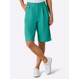 Damen Bermudassmaragd, Gr. 36, CREATION L PREMIUM, unifarben, 100% Leinen, Hosen
