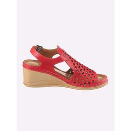 Gemini Damen Sandale, Gr. 39, rot, Glattleder, Schuhe