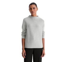 Marc O'Polo MARC O'POLO Damen Stehkragenpullover "aus Organic Cotton"stone melange, Gr. XXS, unifarben, Obermaterial: 100% Baumwolle, Pullover