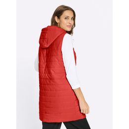 Inspirationen Damen Longweste, rot, Gr. 38, unifarben, 100% Polyester, Westen