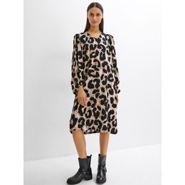 Inspirationen Damen Druckkleid "Viskose-Kleid"champagner, schwarz, bedruckt, Gr. 44, gemustert, 100% Viskose, Kleider