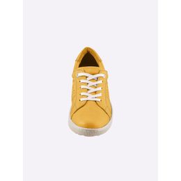 Casual Looks Damen Sneaker, Gr. 40, gelb, Glattleder, Schuhe