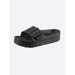 Siebi&acute;s Badepantolette SIEBI`S, Damen, Gr. 38, schwarz, Synthetik, Schuhe