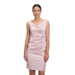 Vera Mont Damen Etuikleid "Damen mit Raffung", rosa, Gr. 34, Satin, Obermaterial: 96% Polyester, 4% Elasthan; Futter: 100% Polyester, Kleider, Falten
