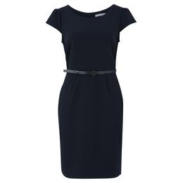 BETTY & CO BETTY & CO Damen Etuikleid "Damen mit G&uuml;rtel", blau, Gr. 46, Obermaterial: 59% Polyester, 37% Viskose, 4% Elasthan. Futter: 100% Polyester, Kleider,