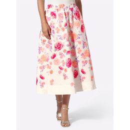 Heine Damen Schlupfrockchampagner, altrosa, bedruckt, Gr. 50, bedruckt, gebl&uuml;mt, gemustert, mehrfarbig, 97% Polyester, 3% Elasthan, R&ouml;cke
