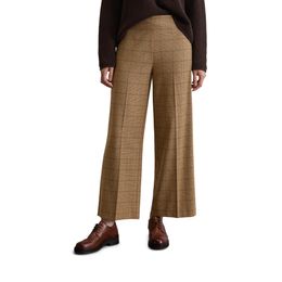 Marc O'Polo MARC O'POLO Damen Chinohose "aus softem Flanell"schwarz beige, Gr. 38, gemustert, Obermaterial: 63% Polyester, 34% Viskose, 3% Elasthan, Hosen