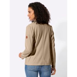 Casual Looks Damen Jackenblazer "Jersey-Blazer", beige, Gr. 38, 76% Polyester, 20% Viskose, 4% Elasthan, Blazer