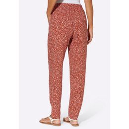 Classic Basics Damen Schlupfhose, rot, Gr. 50, gemustert, gepunktet, mehrfarbig, 100% Viskose, Hosen
