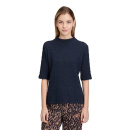 Betty Barclay Damen Kurzarmshirt "Damen mit Stehkragen", blau, Gr. 38, Obermaterial: 60% Baumwolle, 30% Polyamid, 10% Elasthan, Shirts