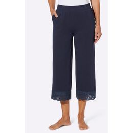 Damen 7/8-Hosemarine, Gr. 50, unifarben, 95% Baumwolle, 5% Elasthan, Besatz:100% Baumwolle, Hosen