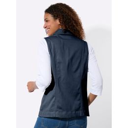 Casual Looks Damen Kurzweste, blau, Gr. 42, unifarben, 97% Baumwolle, 3% Elasthan, Westen