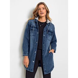 Inspirationen Damen Parkablau, stone, washed, Gr. 36, unifarben, 95% Baumwolle, 3% Polyester, 2% Elasthan, Jacken