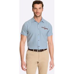 Marco Donati Herren Kurzarmhemdhellblau, Gr. 41, unifarben, 100% Baumwolle, Hemden