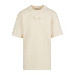 T-Shirt Karl Kani "Karl Kani Herren KM242-029-2 Small Signature Tee", Damen, Gr. M, sanftes weiß, 100% Baumwolle, oversize, Rundhals, Shirts T-Shirt