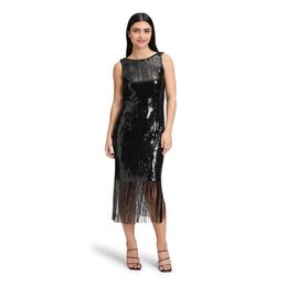 Vera Mont Damen Abendkleid "Damen mit U-Boot-Ausschnitt", schwarz, Gr. 38, Mesh, Obermaterial: 95% Polyester, 5% Elasthan; Futter: 100% Polyester,