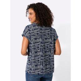 Casual Looks Damen Print-Shirt "Druck-Shirt", blau, Gr. 36, gemustert, mehrfarbig, 100% Baumwolle, Shirts