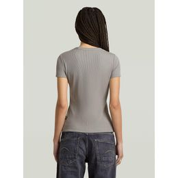 G-Star Raw G-STAR Damen T-Shirt "Rib Cap Sleeve T-Shirt"wild dove, Gr. XXS, 94% Baumwolle (Biologisch), 6% Elasthan, Shirts