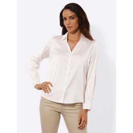 CR&Eacute;ATION L CREATION L Damen Satinbluseecru, Gr. 40, unifarben, 97% Polyester, 3% Elasthan, Blusen