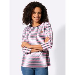 Casual Looks Damen 3/4-Arm-Shirt "Ringelshirt", wei&szlig;, Gr. 40, gemustert, gestreift, mehrfarbig, 100% Baumwolle, Shirts