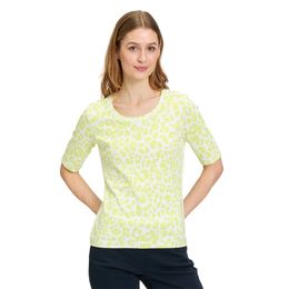 Betty Barclay Damen Kurzarmshirt "Damen mit Rippenstruktur", bunt, Gr. 42, Rippware, Obermaterial: 95% Baumwolle, 5% Elasthan, Shirts, Flatlock