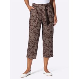 7/8-Hose, Herren, Gr. 38, Normalgr&ouml;&szlig;en, dunkeltaupe, schoko, bedruckt, 100% Viskose, gebl&uuml;mt, gemustert, mehrfarbig, Hosen 7/8-Hose