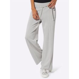 CR&Eacute;ATION L Jerseyhose CREATION L, Damen, Gr. 40, Normalgr&ouml;&szlig;en, hellgrau, ecru, 50% Modal, 44% Polyester, 6% Elasthan, unifarben, Hosen Jerseyhose