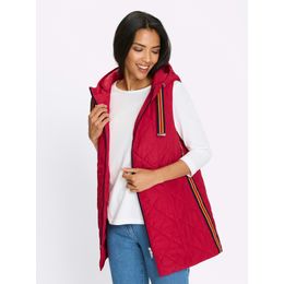 Classic Basics Damen Longweste, rot, Gr. 46, unifarben, 100% Polyester, Wattierung:100% Polyester, Westen