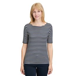 Betty Barclay Damen Kurzarmshirt "Damen mit U-Boot-Ausschnitt", blau, Basic, Gr. 38, Jersey, Obermaterial: 95% Viskose, 5% Elasthan, Shirts