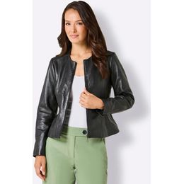 Mainpol Damen Lederblazer "Lammnappa-Lederblazer", schwarz, Gr. 40, 100% Lammnappaleder, Blazer