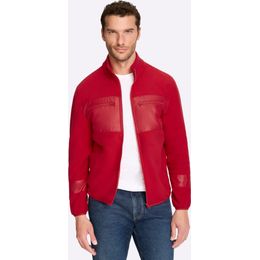 Marco Donati Herren Fleecejacke, rot, Gr. 52, unifarben, 100% Polyester, Webware:100% Polyester, Jacken