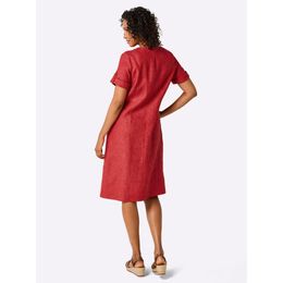 Damen Sommerkleid "Leinen-Kleid"rot, meliert, Gr. 38, CREATION L PREMIUM, unifarben, Web, 100% Leinen, Kleider