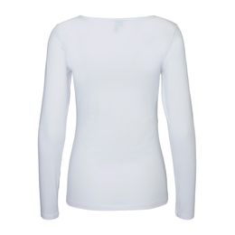 V&eacute;ro Moda VERO MODA Damen Langarmshirt "VMMAXI", wei&szlig;, Basic, Gr. L, Jersey, Obermaterial: 95% Baumwolle, 5% Elasthan, Shirts, aus Bio-Baumwolle