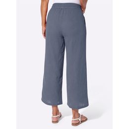 Casual Looks Damen Culotterauchblau, Gr. 48, unifarben, 100% Baumwolle, Hosen