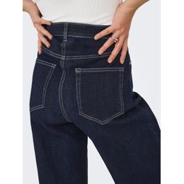 Only Damen High-waist-Jeans "ONLJUICY-WAUW HW WIDE DNM GUA334 NOOS", blau, Gr. XS, unifarben, Denim/Jeans, Obermaterial: 64% Baumwolle, 31%