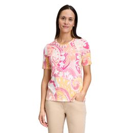 Betty Barclay Damen Kurzarmshirt "Damen mit Print", gelb, Gr. 46, Jersey, Obermaterial: 95% Baumwolle, 5% Elasthan, Shirts, Druck