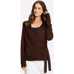 Heine Damen Strickjacke, braun, Gr. 48, unifarben, 70% Viskose, 30% Polyamid, Strickjacken