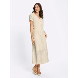 Inspirationen Damen Jerseykleid "Jersey-Kleid"champagner, Gr. 38, unifarben, Strick, 70% Baumwolle, 30% Polyamid, Kleider