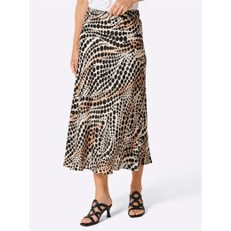 Damen Schlupfrockelfenbein, schwarz, bedruckt, Gr. 24, CREATION L PREMIUM, bedruckt, gebl&uuml;mt, gemustert, mehrfarbig, 70% Viskose, 30% Seide, R&ouml;cke
