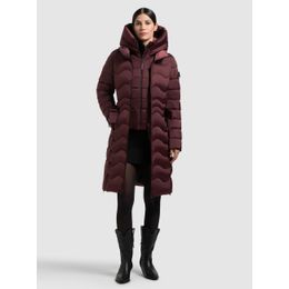 Khujo Damen Steppmantel "MIRA 2IN1 (EINSATZ HERAUSNEHMBAR)"moscato rot, Gr. S, unifarben, Twill, 100% Polyester, M&auml;ntel