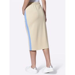 Heine Damen Jerseyrock, beige, Gr. 46, gemustert, mehrfarbig, 55% Viskose, 40% Polyester, 5% Elasthan, R&ouml;cke
