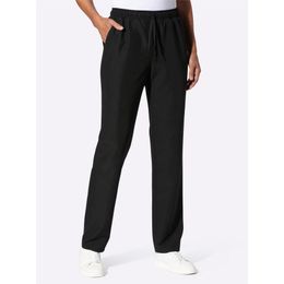 Damen Schlupfhose, schwarz, Gr. 54, unifarben, 100% Polyester, Hosen
