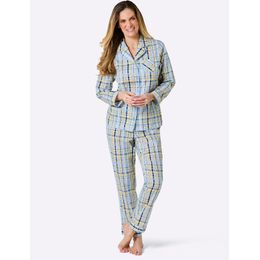 w&auml;schepur W&Auml;SCHEPUR Damen Schlafanzug, Gr. 36, blau, 100% Baumwolle, Homewear-Sets