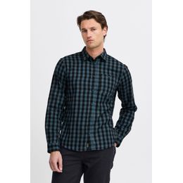 Blend Herren Langarmhemd "BHShirt", blau, Gr. XL, 75% Polyester, 25% Baumwolle, Hemden, L&auml;ssiges kariertes Langarmhemd mit Brusttasche