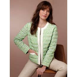 Damen Daunenjackereseda, ecru, bedruckt, Gr. 38, CREATION L PREMIUM, bedruckt, gemustert, gepunktet, mehrfarbig, 100% Polyester, Wattierung:90%
