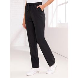 Damen Schlupfhose, schwarz, Gr. 38, unifarben, 100% Polyester, Hosen