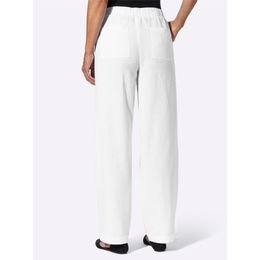 Classic Basics Damen Schlupfhose, wei&szlig;, Gr. 50, unifarben, 49% Viskose, 43% Baumwolle, 8% Leinen, Hosen