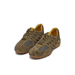 Geox Herren Schnürschuh "U SNAKE ORIGINAL", Gr. 48, grün, Leder, Textil, Schuhe, Schnürschuh, Freizeitschuh, Trekking Sneaker mit Lederinnensohle